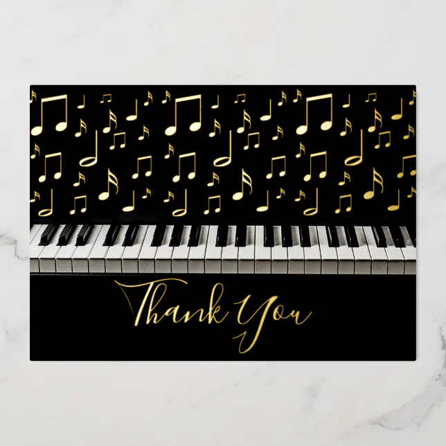 piano thank you card | Zazzle