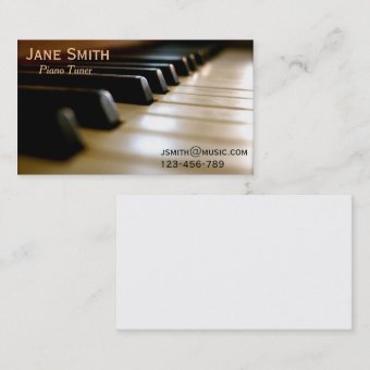 Piano Tuner freelance music professional Business Card | Zazzle