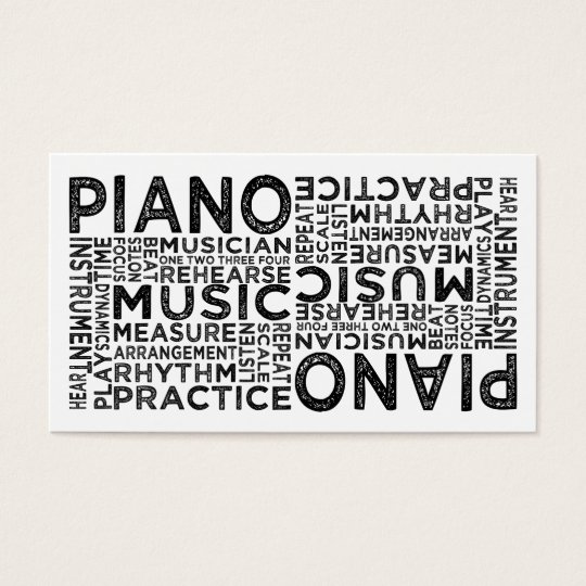 Piano Typography Business Card | Zazzle.com