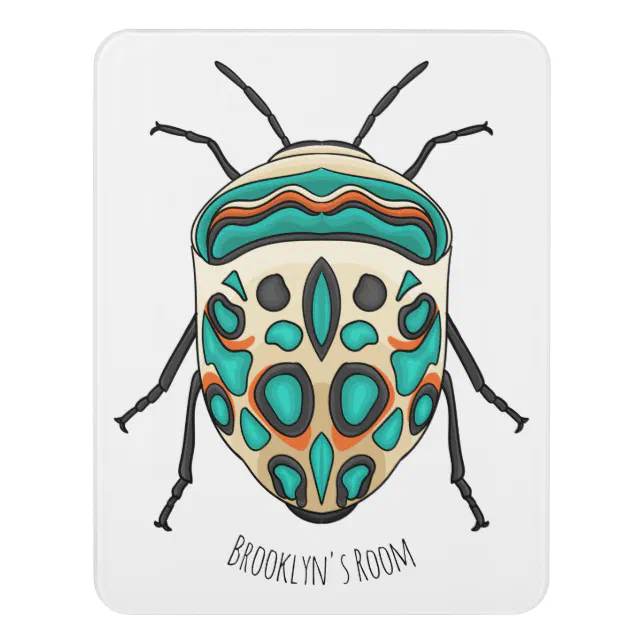 Picasso bug cartoon illustration door sign | Zazzle