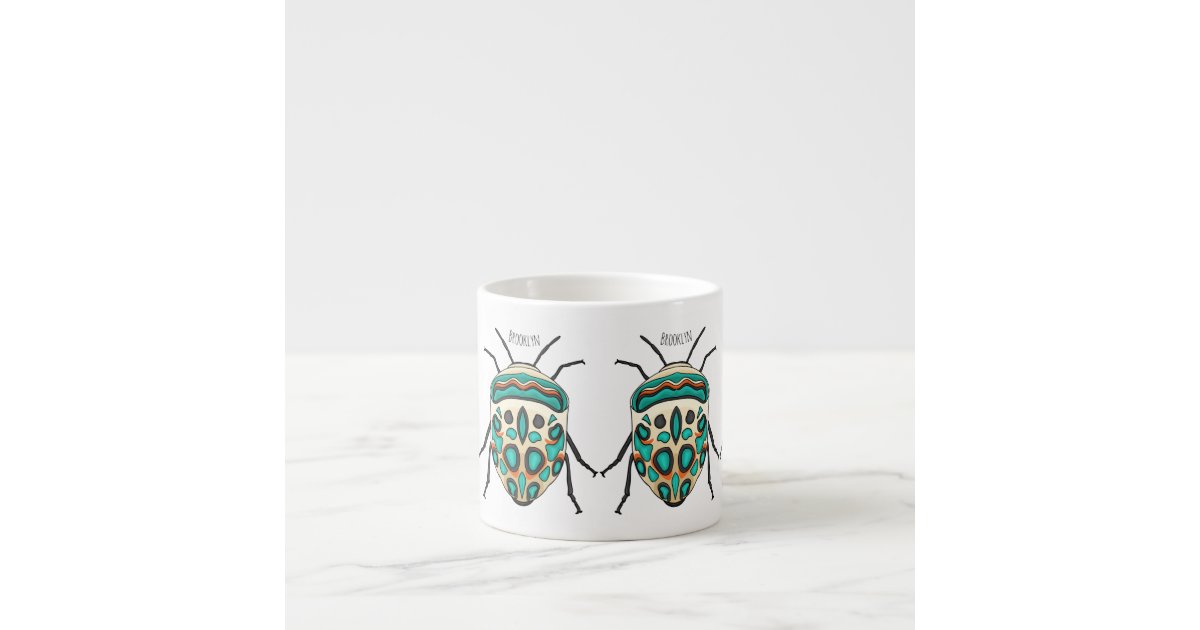 Picasso bug cartoon illustration espresso cup | Zazzle