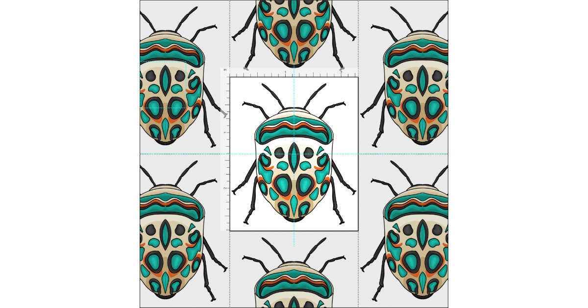 Picasso bug cartoon illustration fabric | Zazzle