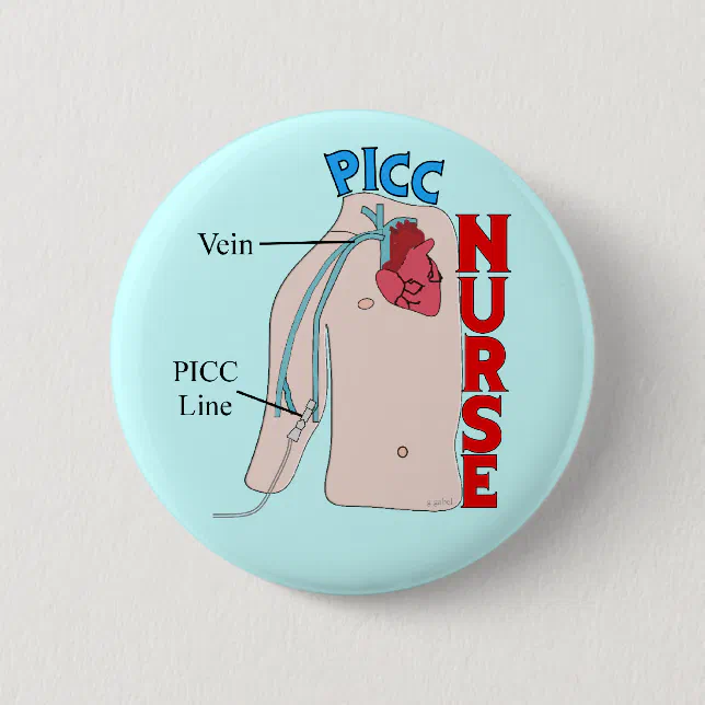 PICC Line Nurse Anatomical Design Gifts Pinback Button | Zazzle