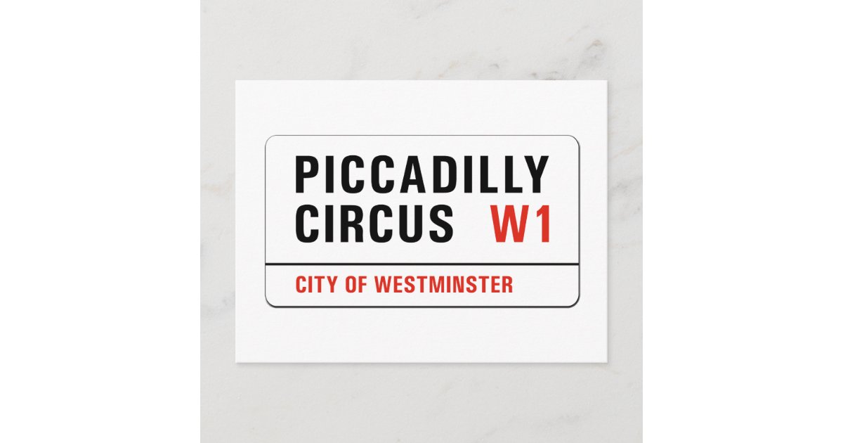 Piccadilly Circus, London Street Sign Postcard | Zazzle