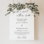 Pick a Seat Unplugged Ceremony Welcome Sign | Zazzle