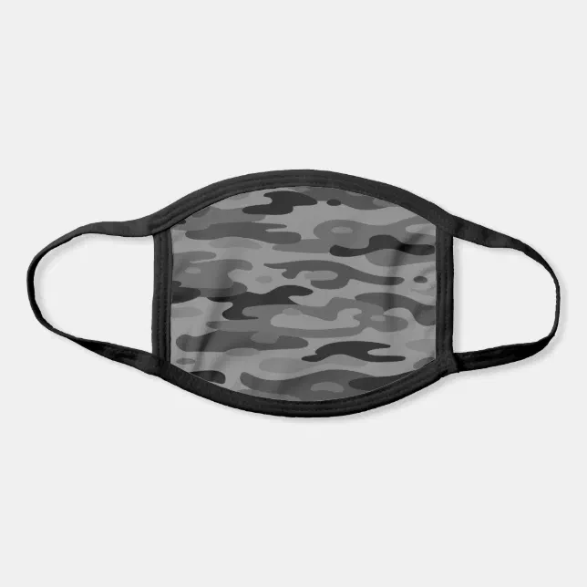 Pick Any Color Camo | Dark Gray Black Pattern Face Mask | Zazzle
