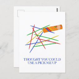 Pick Me Up Pick Up Sticks Game Cheer Up Postcard | Zazzle