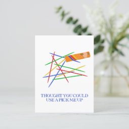 Pick Me Up Pick Up Sticks Game Cheer Up Postcard | Zazzle
