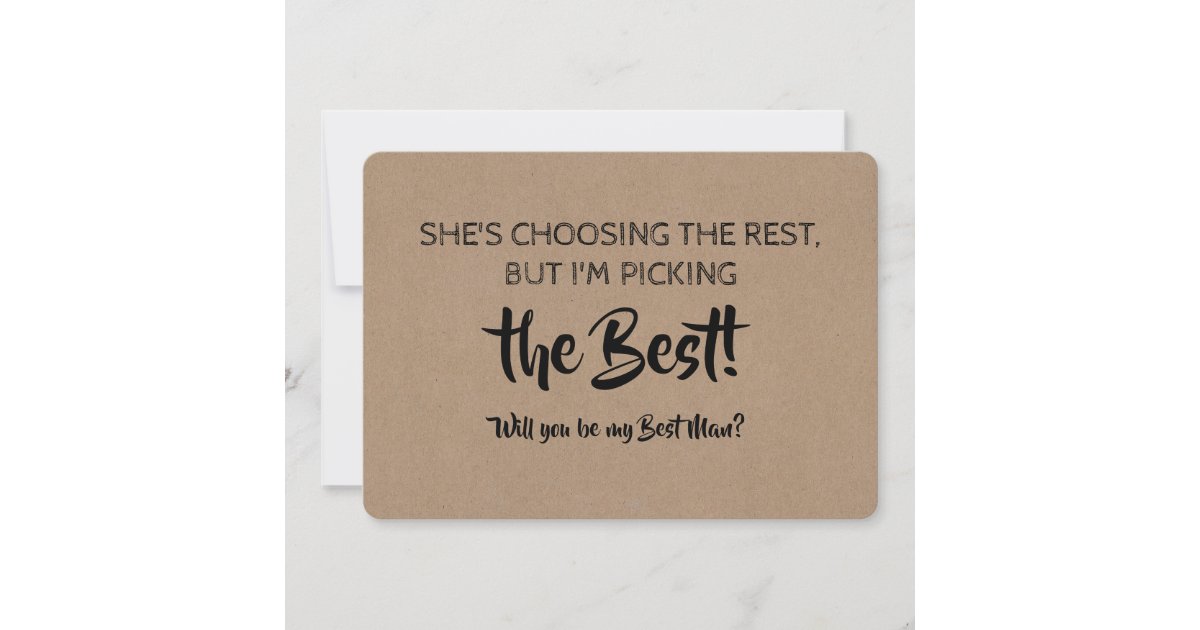 Picking the BEST - Best Man Proposal Invitation | Zazzle