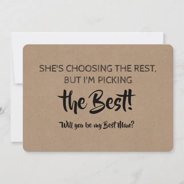 Picking the BEST - Best Man Proposal Invitation | Zazzle