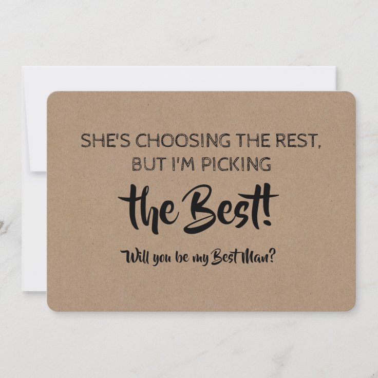 Picking the BEST - Best Man Proposal Invitation | Zazzle