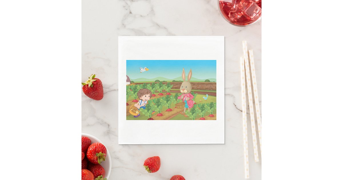 Picking Veggies Paper Napkins | Zazzle