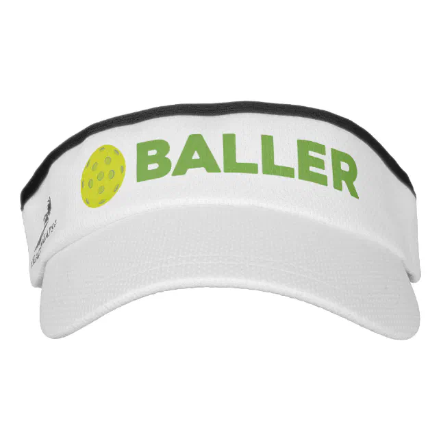 (Pickle)Baller Funny Pickleball Visor | Zazzle