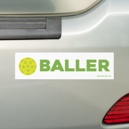 (Pickle)Baller Pickleball Bumper Sticker | Zazzle