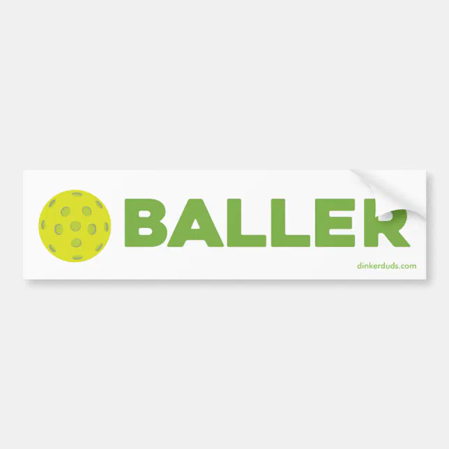 (Pickle)Baller Pickleball Bumper Sticker | Zazzle