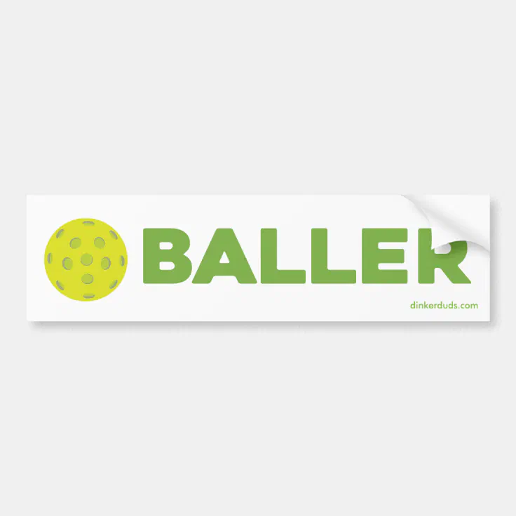 (Pickle)Baller Pickleball Bumper Sticker | Zazzle