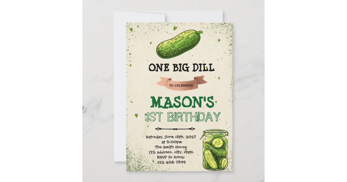 Pickle birthday invitation | Zazzle