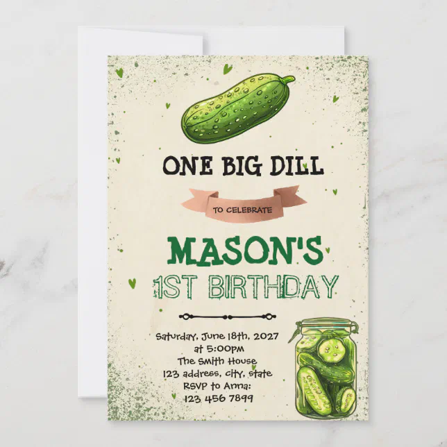 Pickle birthday invitation | Zazzle