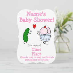 Pickle Loves Ice Cream Baby Shower Invite | Zazzle