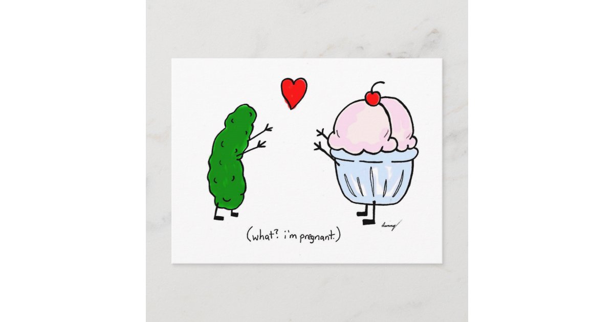 Pickle Loves Ice Cream Congratulations Postcard | Zazzle