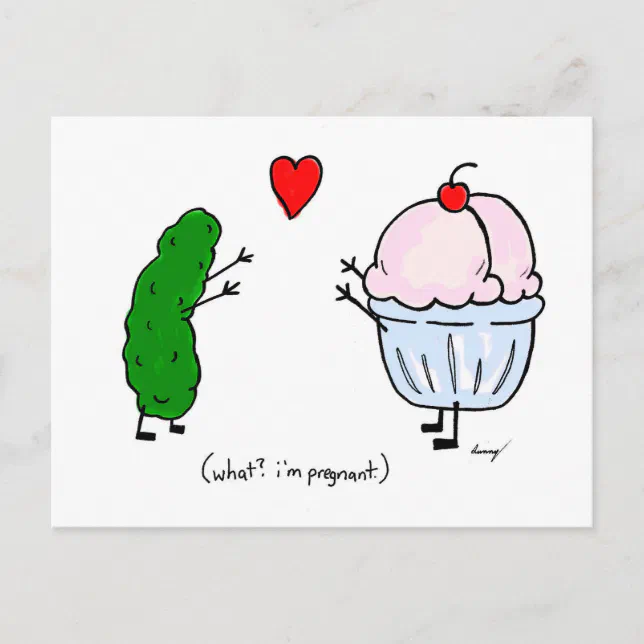 Pickle Loves Ice Cream Congratulations Postcard | Zazzle