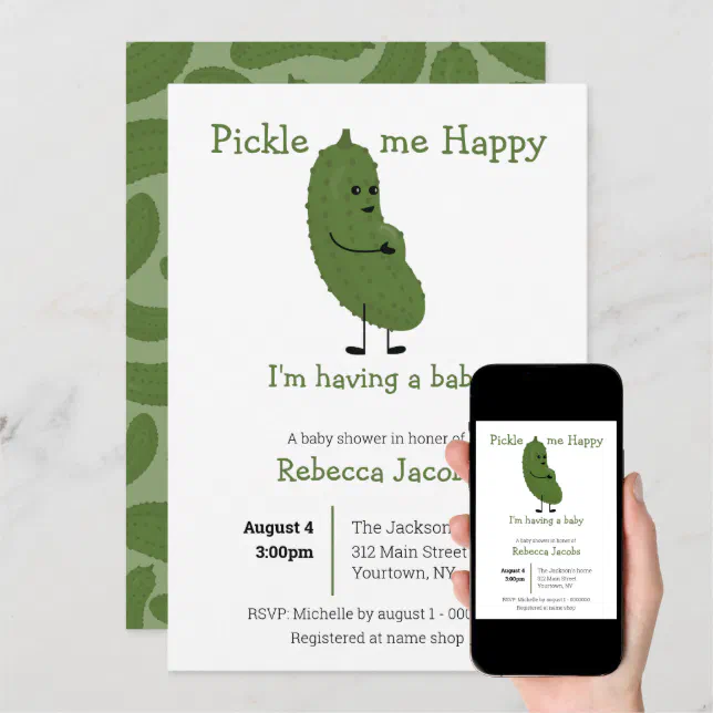 Pickle me happy Baby Shower Invitation | Zazzle