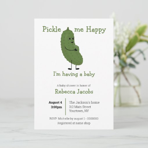 Pickle me happy Baby Shower Invitation | Zazzle
