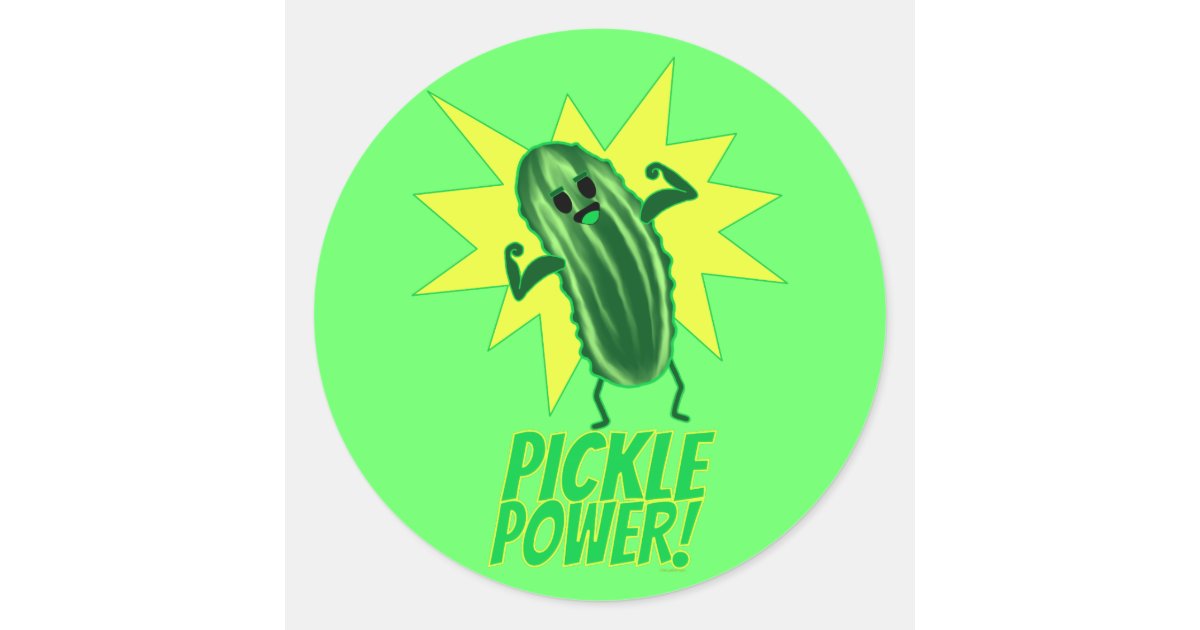 Pickle Power! Classic Round Sticker | Zazzle