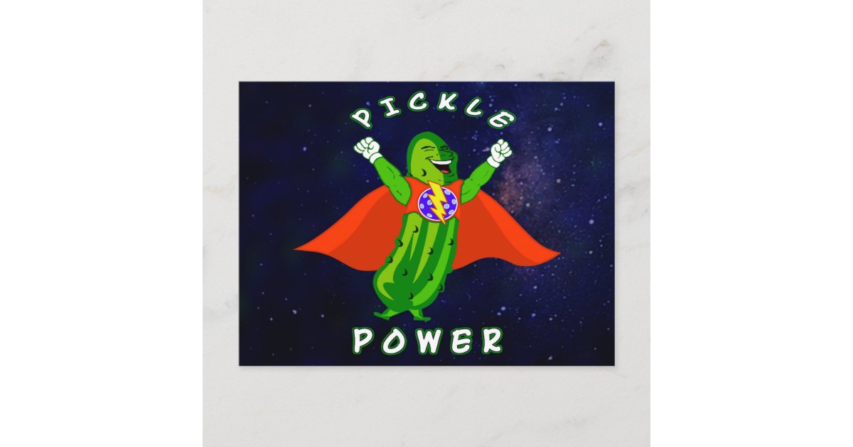 Pickle Power Pickleball Superhero Postcard | Zazzle
