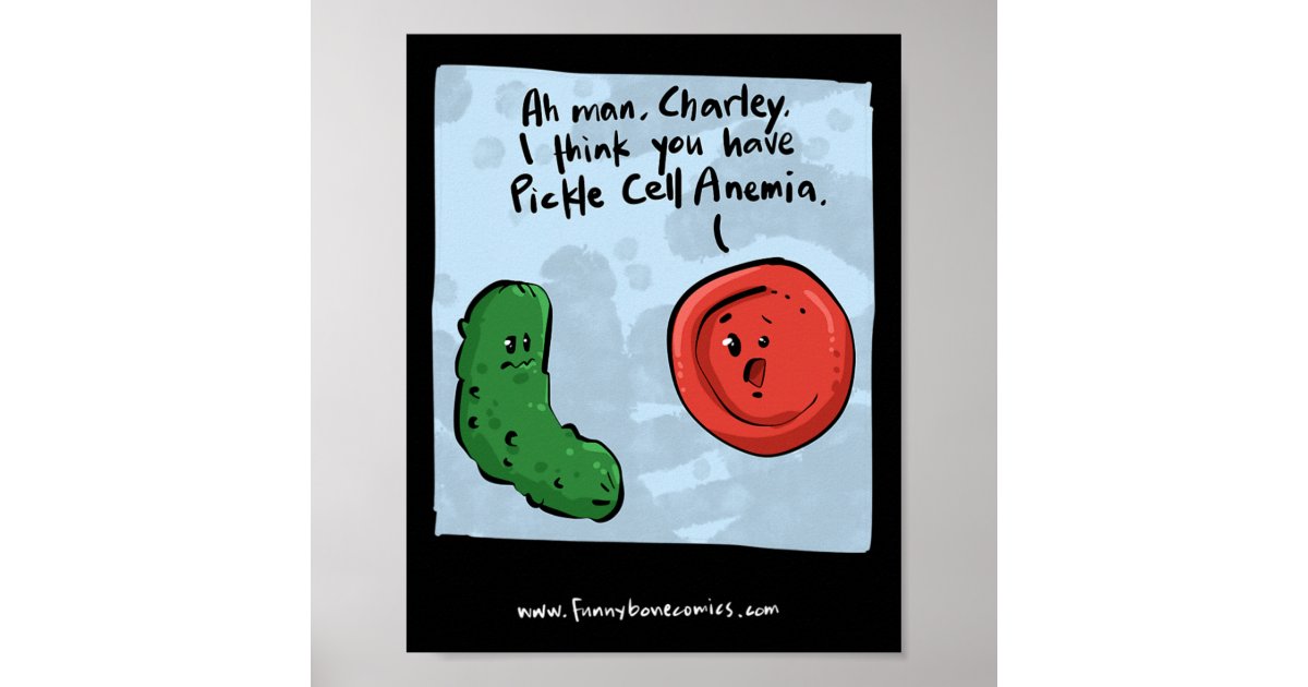 Pickle Sickle Cell Anemia Blood Cell Medical T Shi Poster | Zazzle