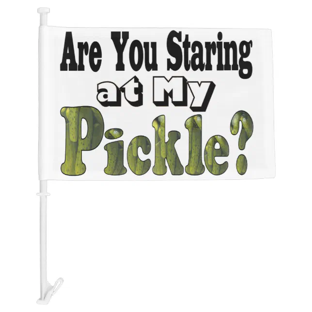 Pickle Staring Car Flag | Zazzle