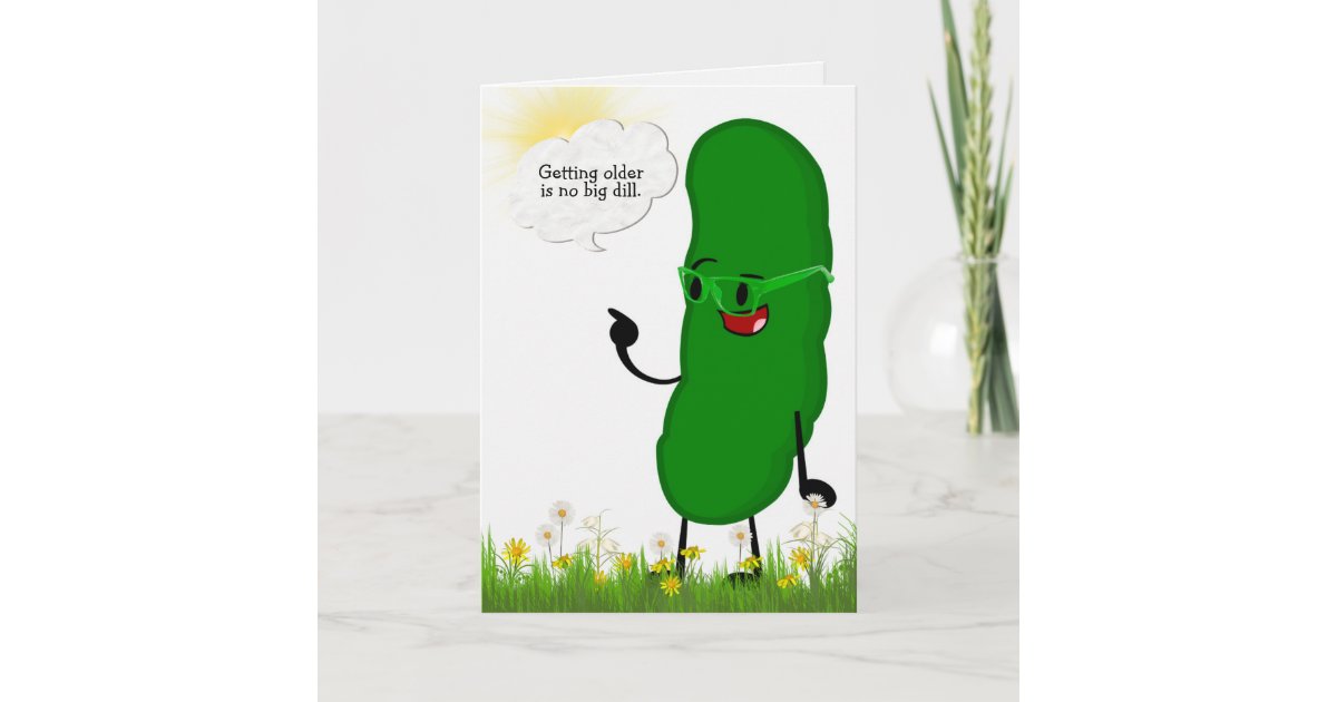 pickle with glasses for birthday card | Zazzle.com