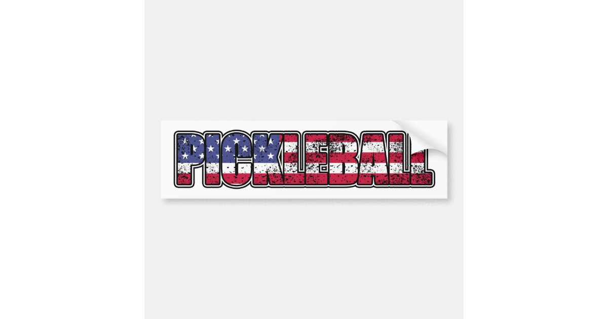 Pickleball American Flag Bumper Sticker | Zazzle