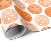 Pickleball Ball, Orange Pickleball Balls on White Wrapping Paper | Zazzle