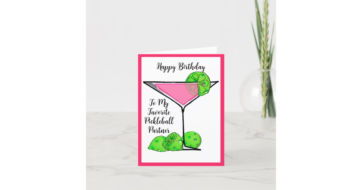 Pickleball Birthday love the way you dink Cosmo Holiday Card | Zazzle