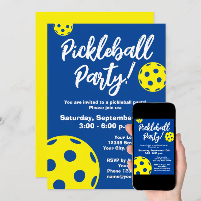 Pickleball Birthday party invitation template | Zazzle
