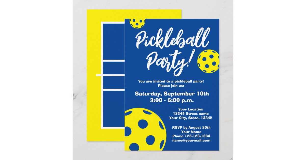 Pickleball Birthday party invitation template | Zazzle