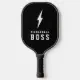 Pickleball Boss Lightning Bolt and Monogram Paddle | Zazzle