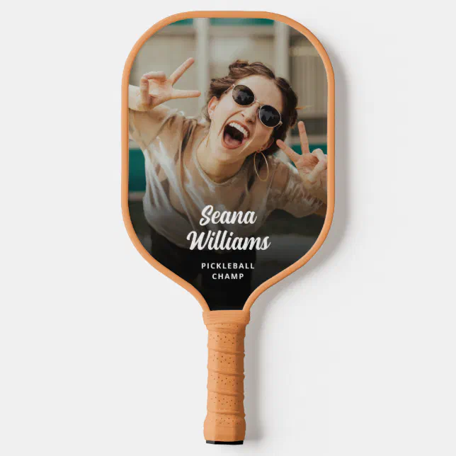 Pickleball Champ Custom Photo Personalized Pickleball Paddle | Zazzle