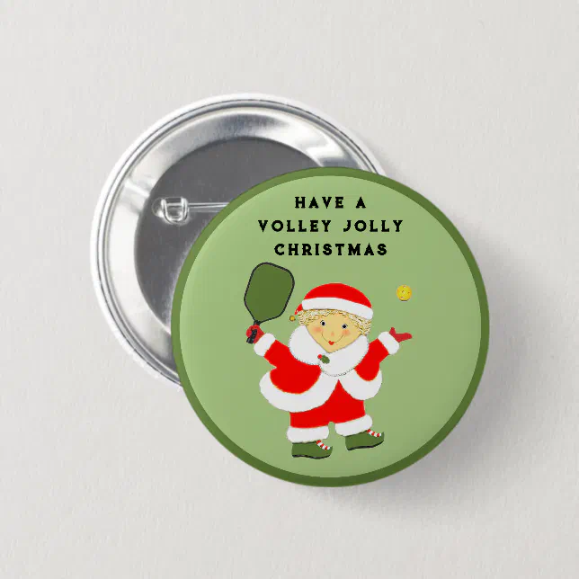 Pickleball Christmas Stocking Stuffer Button | Zazzle