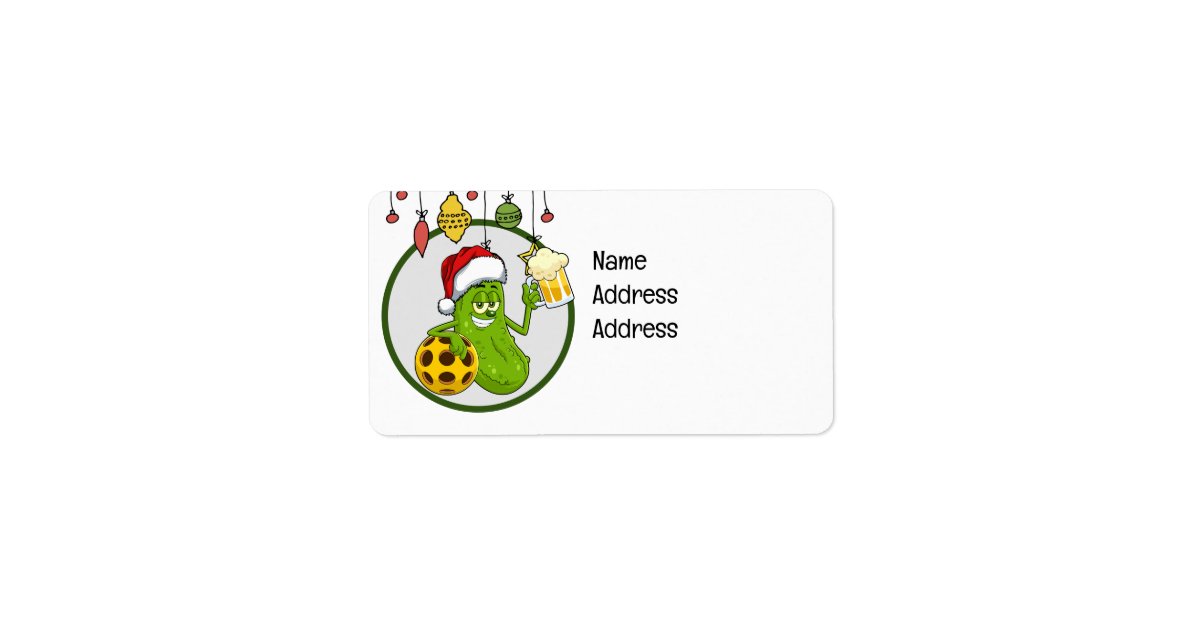Pickleball Christmas themed Label | Zazzle
