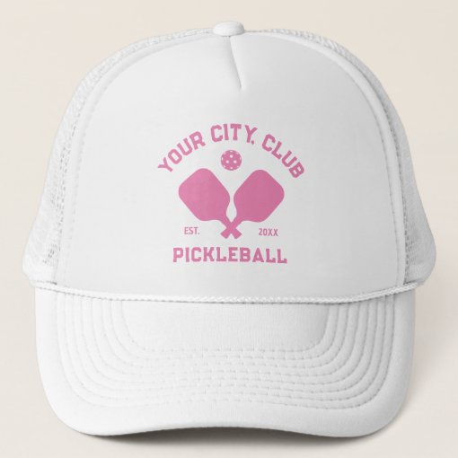 Pickleball Club Team Player Custom Pickle Gift Trucker Hat | Zazzle