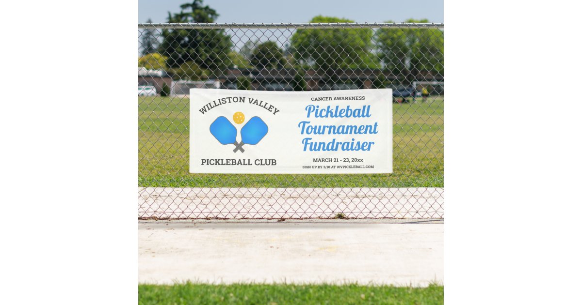 Pickleball Club Tournament Paddles and Ball Custom Banner | Zazzle
