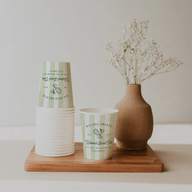Pickleball Country Club | Bachelorette Paper Cups | Zazzle