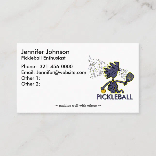 Pickleball Enthusiast Business Card | Zazzle