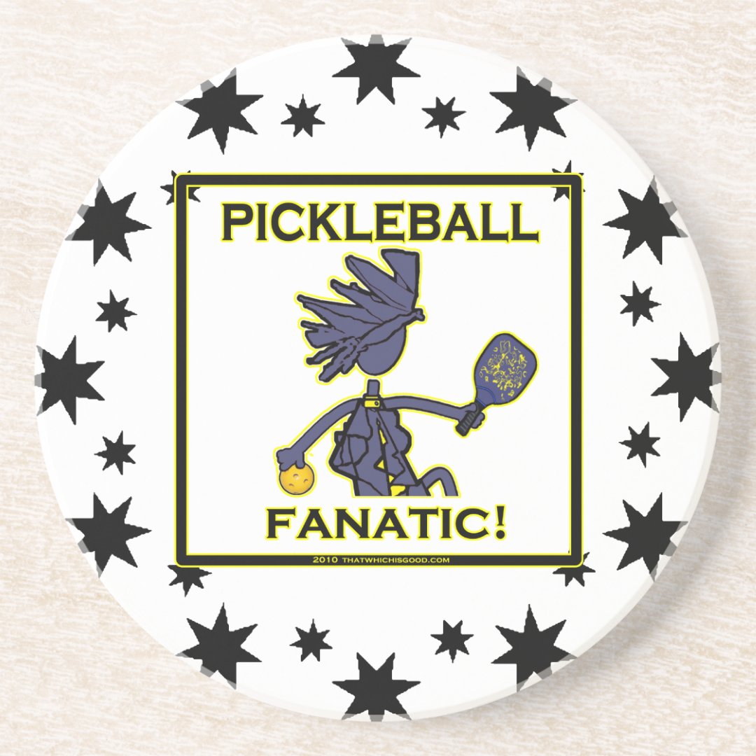 Pickleball Fanatic Sandstone Coaster | Zazzle