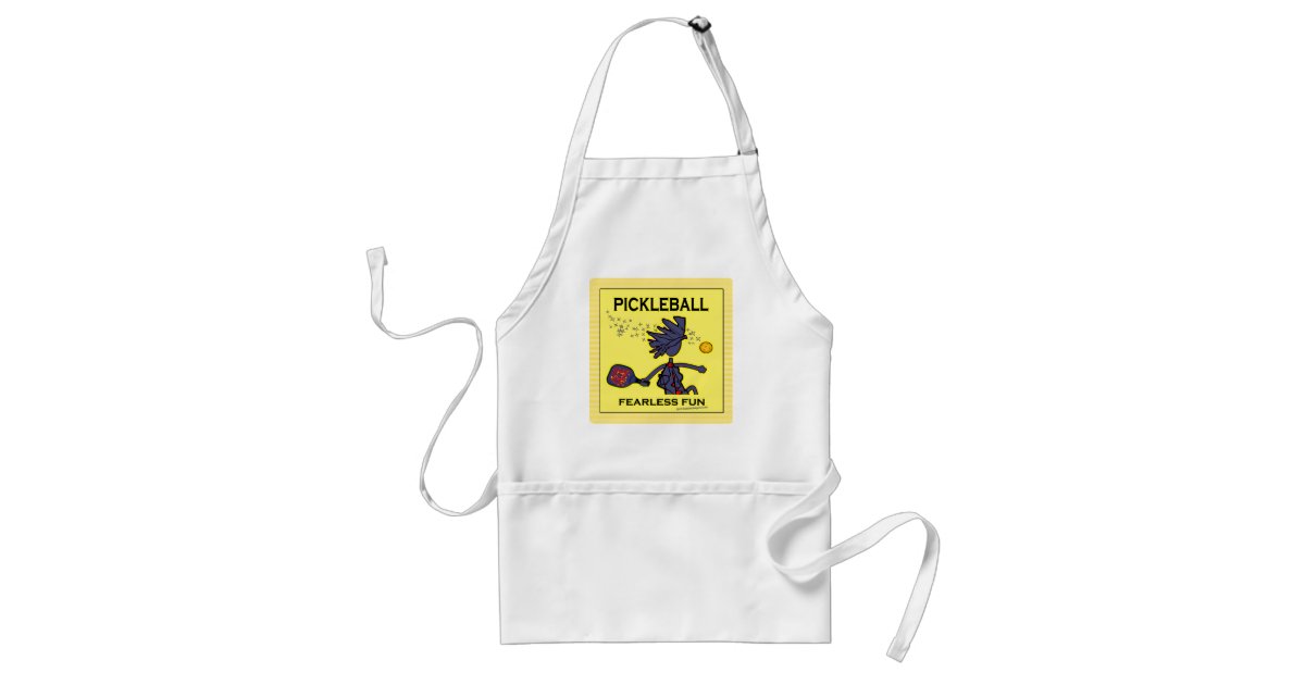 Pickleball Fearless Fun Adult Apron | Zazzle