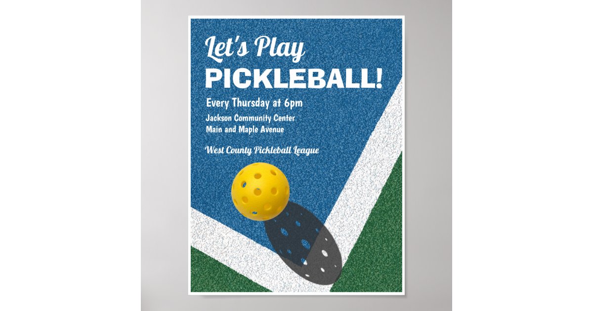 Pickleball Games Advertising Poster | Zazzle