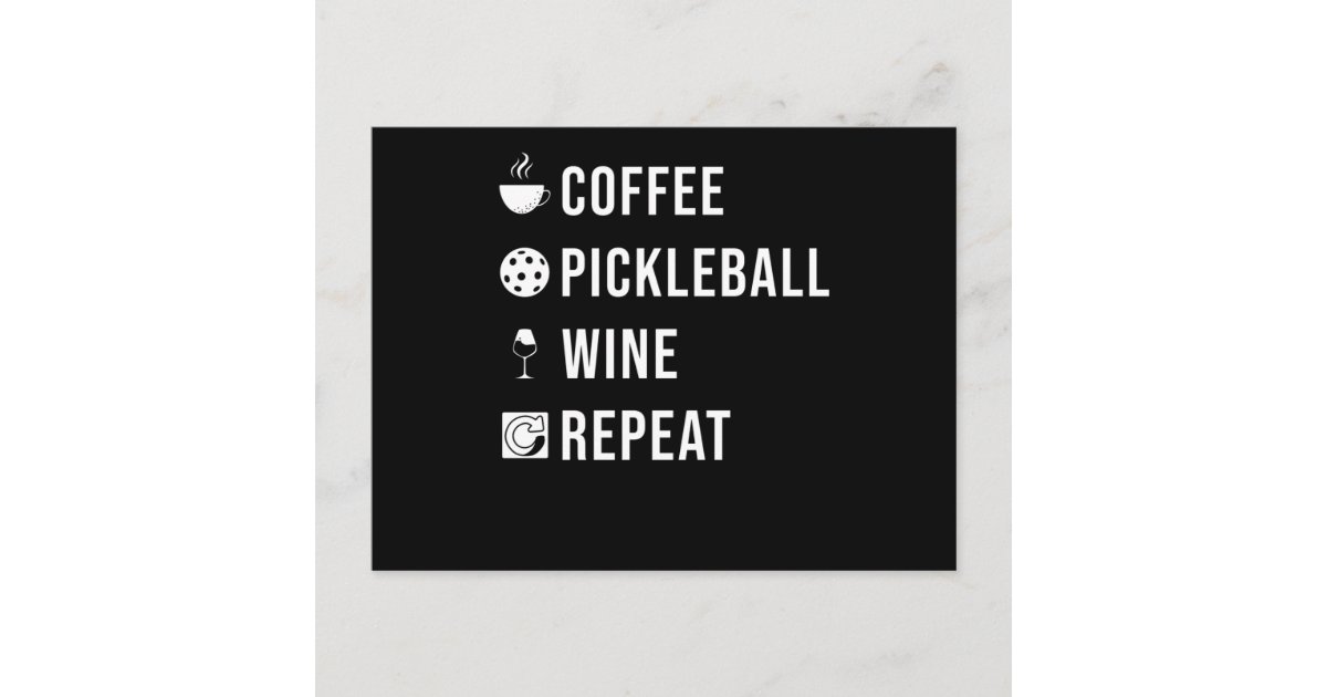 Pickleball Gift Pickleball Repeat Postcard | Zazzle