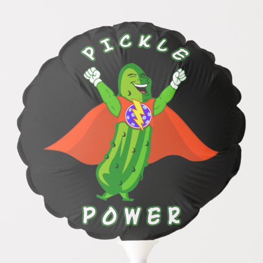 Pickleball Gift Super Hero Pickle Power Balloon | Zazzle.com
